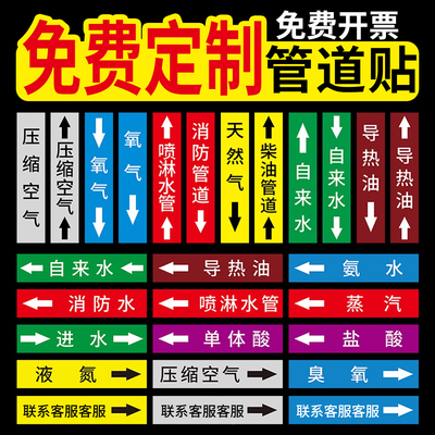 【大单咨询有惊喜】管道标识贴