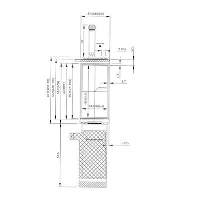 2.1寸tft2单色屏12*250手持终端M屏IP模组HSD2KHR1GPW1-900000A-M