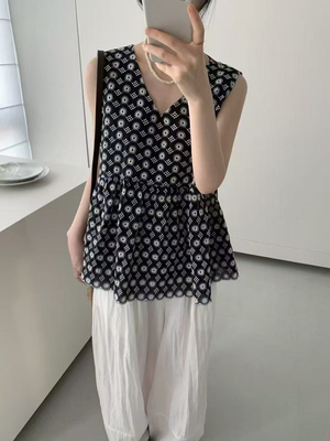 sevenmeter韩系正品百搭显瘦V领背心吊带女上衣舒适S7696