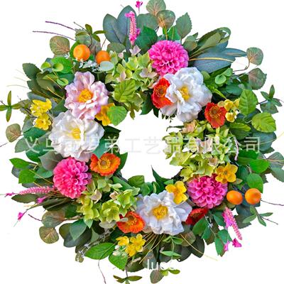 新门品春季金香花环挂件情JRC人节复活节装饰真桉仿树郁挂