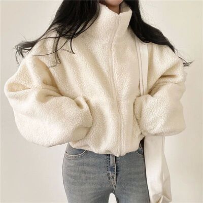 Cardigan loose zipper jacket for women开衫上衣宽松拉链外套女
