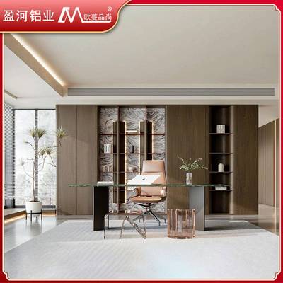 现家代URL用客厅纹书房满墙收金纳展示柜子多功能一体组合木铝合