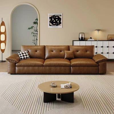 意式沙古发直CCV极简沙发沙发美皮式客厅小户型皮现代复简约排