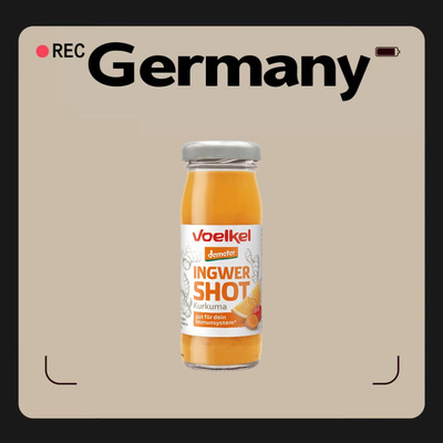 德国代购【全场满300包邮】Voelkel有机无麸质姜黄姜果汁95ml
