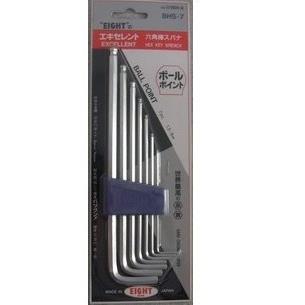 日本进口EIGHT百利进 球头内六角扳手 BHS-7 公制 1.5-6mm