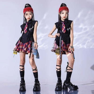 速发孩爵士舞服装街舞哈儿潮服模特少秀套装嘻走潮酷表演服