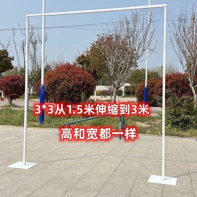 新款婚庆道具铁艺拱背AL10021架景缩杆婚礼摆件布置金色门伸架子