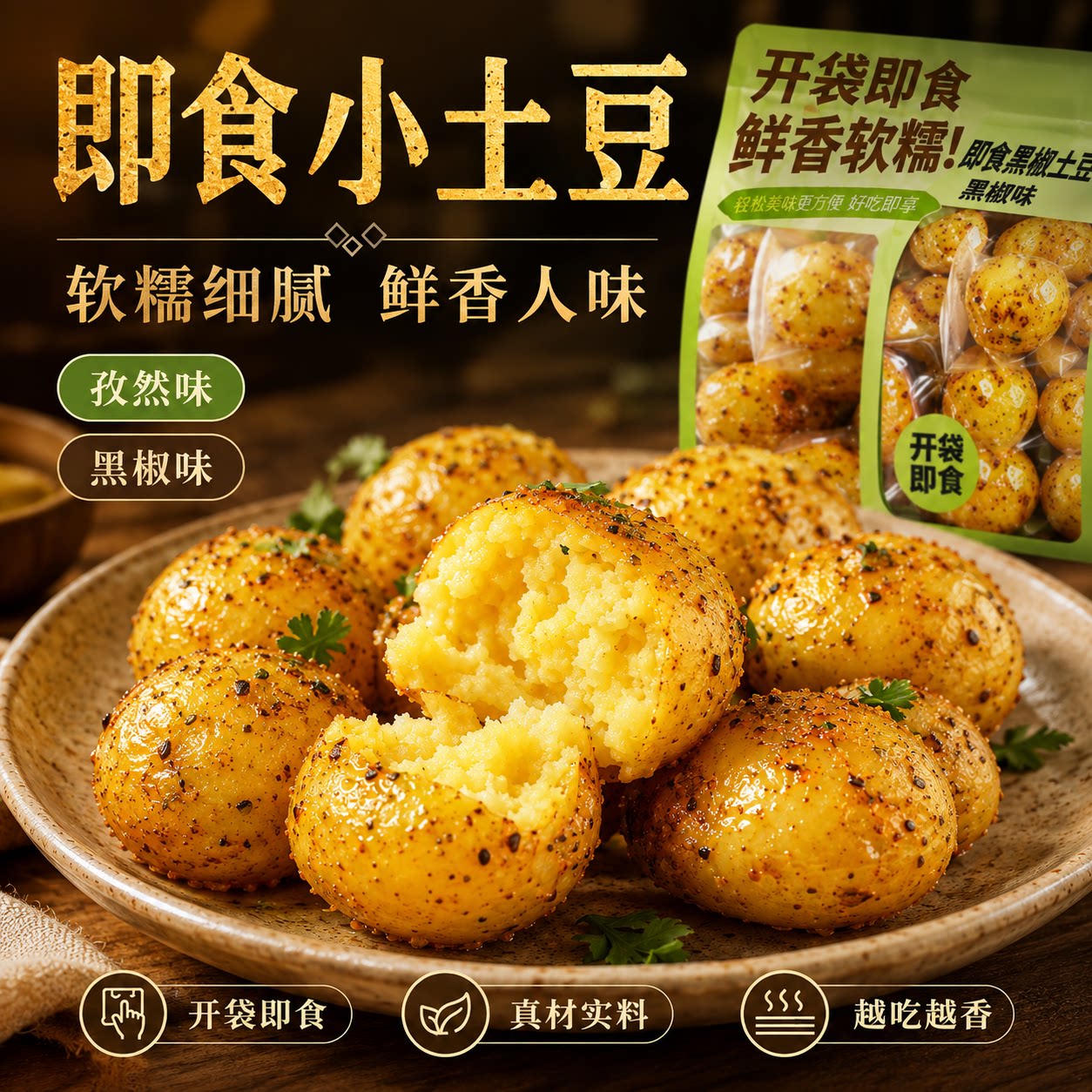 卤味即食小土豆独立袋装熟食 迷你马铃薯素食解馋休闲零食小吃