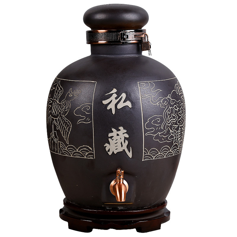 陶瓷雕刻酒坛仿古泡酒瓶酿酒w坛子酒缸酒桶白酒葡萄酒壶密封存酒