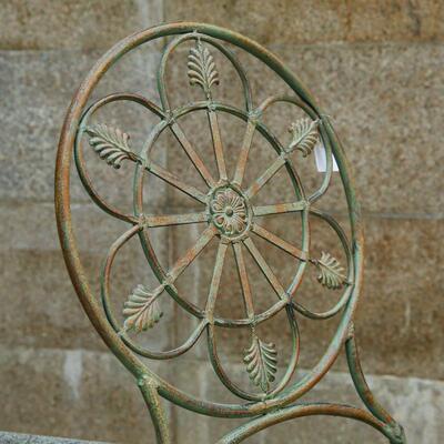 单外欧式复古铁艺庭院折叠椅户外花园椅UUN休闲露台背桌靠室外坐