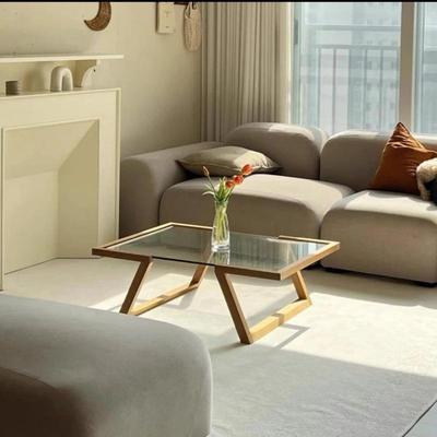 网红艺术风款颜值超新可中式OPC简约客厅实木茶几E高级打造拆1卸