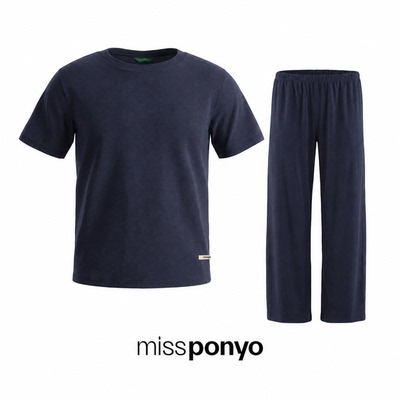 MISS PONYO绵绵冰奶雾棉男士睡衣夏季短袖长裤轻薄家居服两件套装
