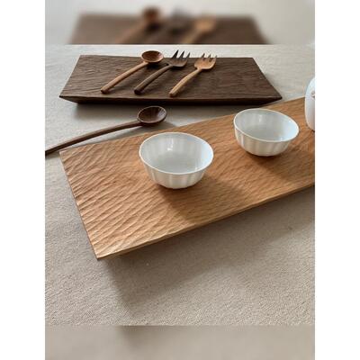 Yu果胡mu |VDP手工餐盘黑桃实木意牛创排糕点水托盘茶托盘方形寿