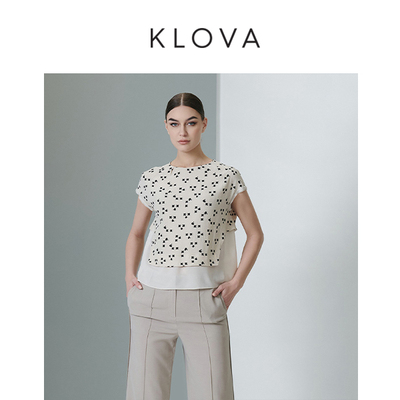 柯罗芭夏季专柜同款米色花印花T恤  TW3147 ￥1990