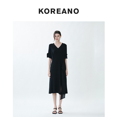 柯利亚诺夏季专柜同款高雅黑中袖长款礼服裙  LW1545 ￥2790