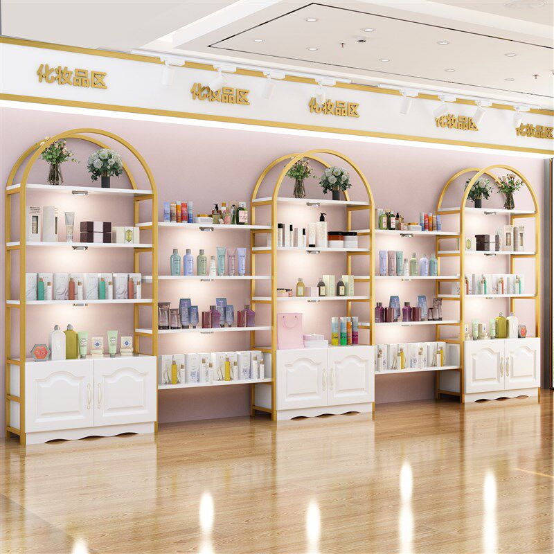 美容院货架柜子展示柜陈列柜展示架组合美L容产品展示柜化妆品展