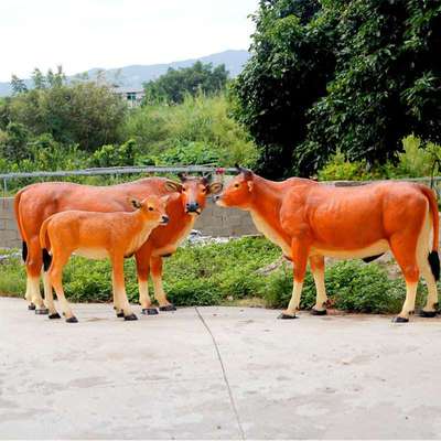 户外大型黄牛玻璃钢雕塑园林草坪牛肉火锅店门口商场牧童骑牛摆件