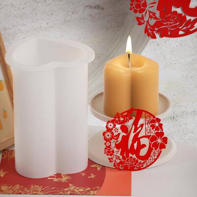 水晶滴胶爱心花边柱子硅胶磨具石膏蜡烛摆台硅胶模具