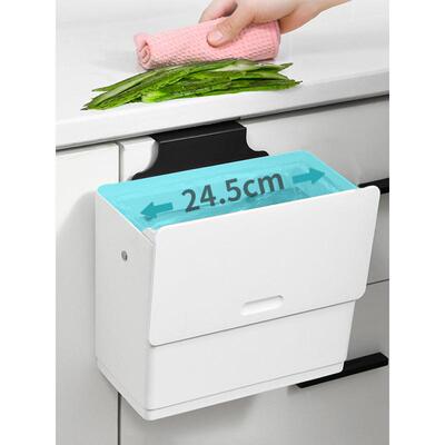 家厨房垃圾桶悬挂挂客厅厨余用壁塑料筒橱柜门湿垃翻TWEj8mmK盖直