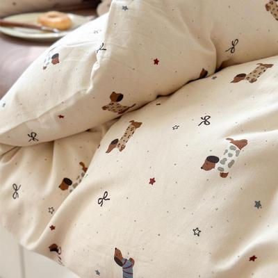 2025棉小清新印花毛磨三四件套纯棉加厚卡全通亲FWJ子儿房床童品