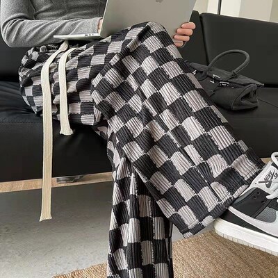 速发棋休格高腿裤春秋新款阔腰气质盘闲裤时尚直筒拖地长裤