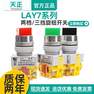 天正电气按钮开关Y090 LAY7-11X2 LAY7-20X3二档三档旋钮转换开关