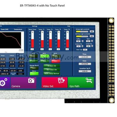 /4.3寸TF制TL示CD彩色液晶显ER-TFTM0屏配SSD1963控板并口/可配触