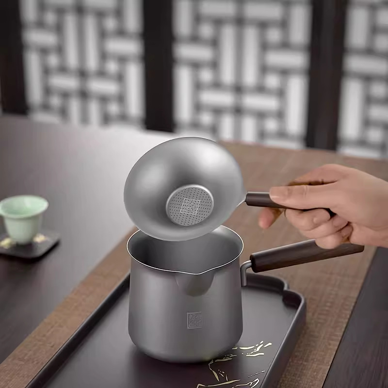 Tiliving钛立维纯钛茶漏茶叶过滤器泡茶茶隔钛滤网公道杯配件