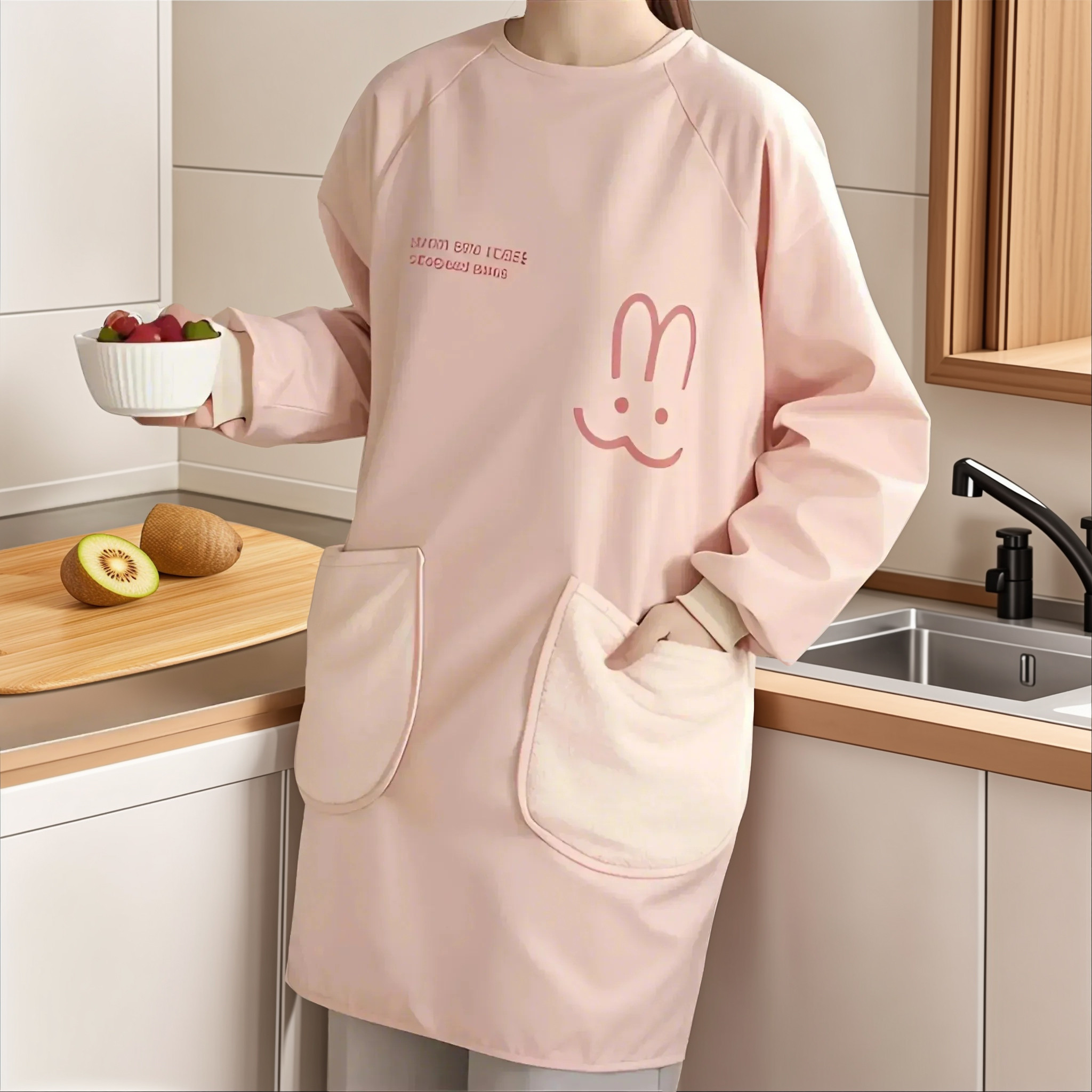 日本厨房专用围裙防水防油女2024新款家用做饭罩衣高级感年轻款女