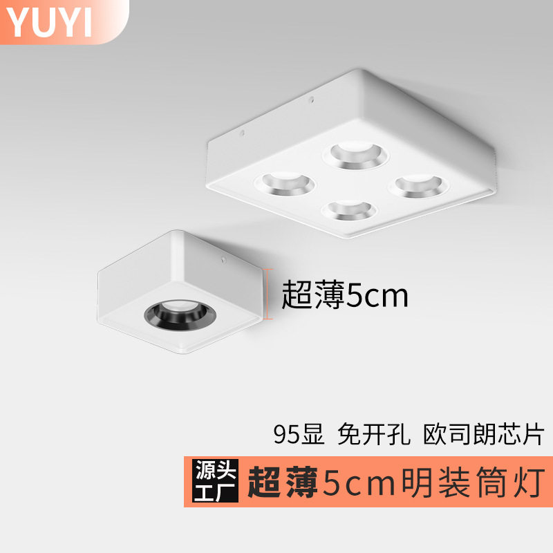 led明装筒灯吸顶式客厅无主灯极简单头双头三头四头LED斗胆灯长筒
