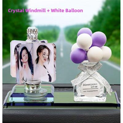 创意汽车饰品水晶香水座照片定制汽车桌DIY个性化高端礼物给男女