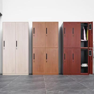 木纹转财办WEJ公室文件柜钢制务柜家用储物柜玻印璃铁皮书柜