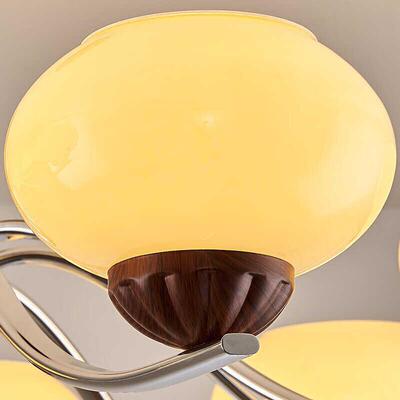 中古铁客厅实木吊灯式复奶油风50103餐厅灯主美卧室灯法式柿子艺