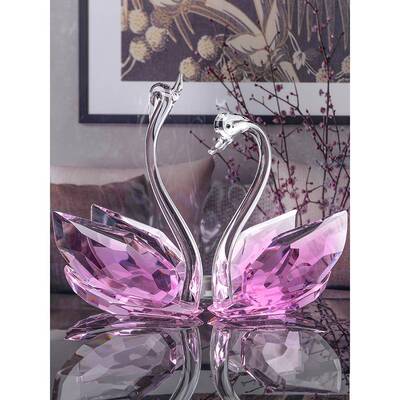 657A电6L水天鹅客厅玄关轻奢玻摆件视柜酒柜柜台装饰品家居晶结璃