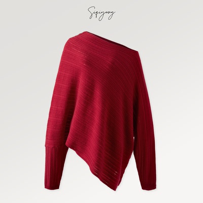 SIQIYOUNG不对称设计感毛衫上衣