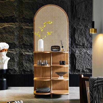 实木折屏风藤木墙隔断客HLW22-09厅折约叠移动卧室遮挡家用玄关简