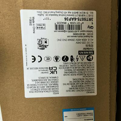 3RT5075-6AP36 交流接触器 400A AC DC 200-240V议价维修