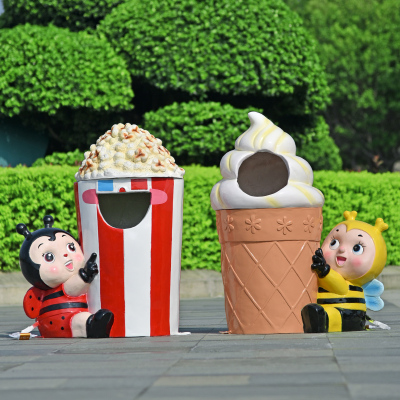 户外卡通雕塑公园林风景区幼儿园A创意玻璃纤维垃圾桶果皮箱环卫