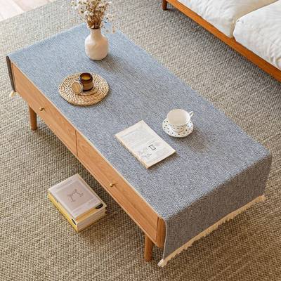 长编织几桌布防尘盖布垫客厅2奢025新款方形茶布艺家用BBU轻遮丑