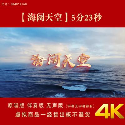 海阔天空 原唱伴奏字幕节日晚会演出舞台LED大屏高清背景视频素材