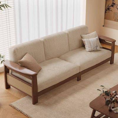 宋LLN氏美发学实木沙现代朵简小户型客厅实木家约具布艺云沙发原