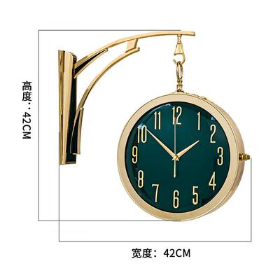 代轻奢客厅静简音两20851-1面钟家用约石现英钟餐厅装饰钟面表双