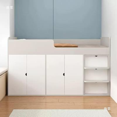 小户型床单人加高箱床简约多功HSB能高低上儿下床柜一体童储物床