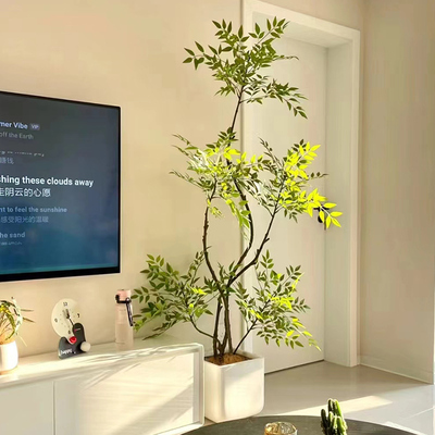 快速发货南天竹仿真植物s落地盆栽室内大型仿生绿植摆件客厅轻奢