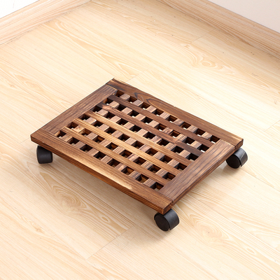 实木置物底座带轮移动家用增高承重花瓶花盆垫底花托花架沥水托盘