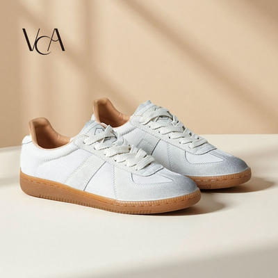 VCA女鞋德训鞋平底鞋透气网面轻便运动鞋训练鞋真皮牛津鞋不累脚