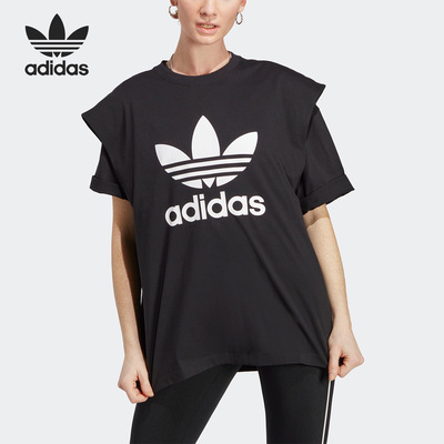Adidas/阿迪达斯正品三叶草新款女子运动圆领短袖T恤IC8805