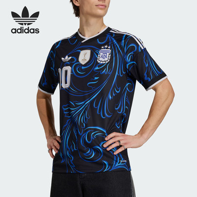 Adidas/阿迪达斯正品三叶草男士修身印花足球运动T恤KH3940