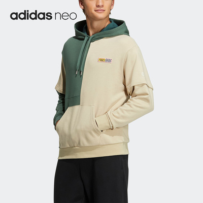 Adidas/阿迪达斯正品Neo系列男女拼色套头长袖运动卫衣HN4726