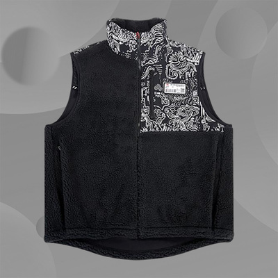 Lining/李宁正品男子花纹满印时尚潮流保暖运动马甲背心AMDR065